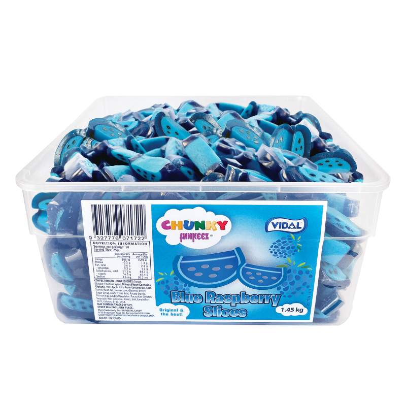 Chunky Funkeez Vidal Blue Raspberry Slices 1.45kg – My Sweeties