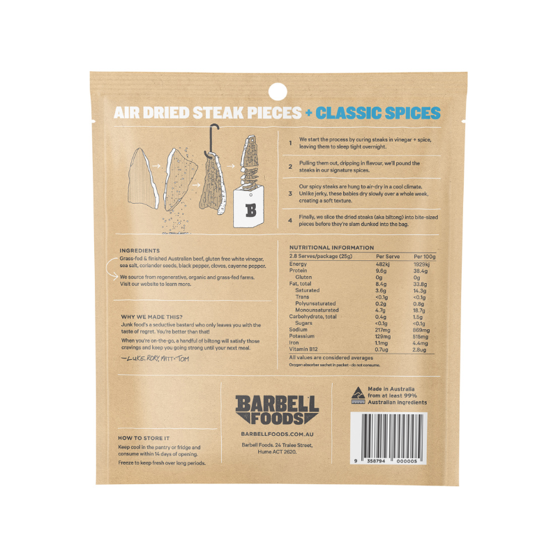Barbell Biltong Classic Spices 70gm – My Sweeties