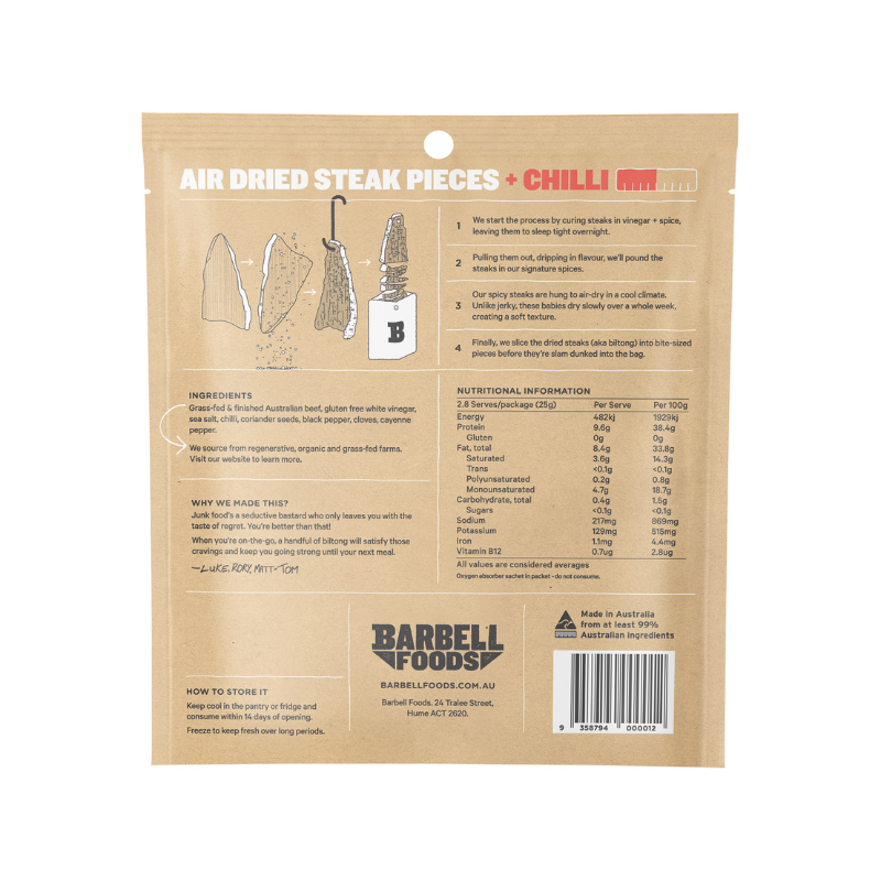 Barbell Biltong Chilli Spice 70gm – My Sweeties